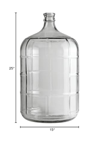 FastRack 3 Gallon Italian Glass Carboy Clear | Food Grade, Leak-Proof for fermentation, brewing & storage | 3 Gallon Fermenter | Large Glass Carboy for Home Brewing, Kombucha, Wine and Beer | 1 Pack