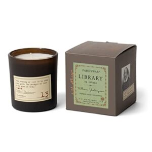 paddywax library collection william shakespeare scented soy wax candle, 6.5-ounce, paprus, palm & eucalyptus