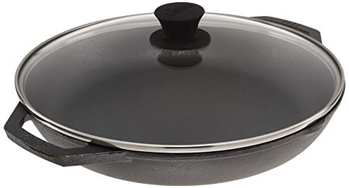 Lodge Seasoned Cast Iron 12 Inch Everyday Pan with Tempered Glass Lid, Black, 1 EA