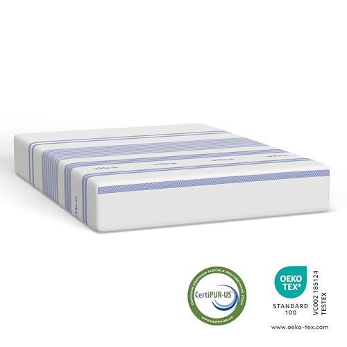 Vibe Gel Memory Foam Mattress, 12-Inch CertiPUR-US Certified Bed-in-a-Box, Twin, White