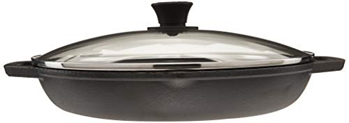 Lodge Seasoned Cast Iron 12 Inch Everyday Pan with Tempered Glass Lid, Black, 1 EA