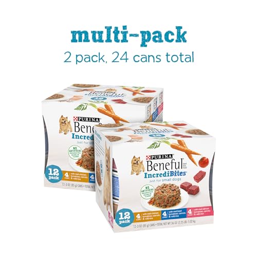 Purina Beneful Small Breed Wet Dog Food Variety Pack, IncrediBites - (2 Packs of 12) 3 oz. Cans