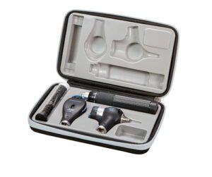 adc portable diagnostic set plug-in rechargeable, with pmv otoscope and coax ophthalmoscope, led lamps, 3.5v, hard case, diagnostix 5480l