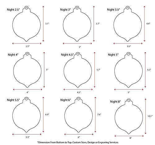 Soto Laser Cutting 25 Acrylic Christmas Ornaments Blanks Night 1/8" Thick Clear (4")