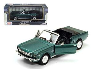 1964-1/2 ford mustang convertible green no.1 50th anniversary 1/24 diecast car model by motormax 73212grn