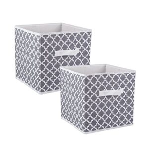 dii non woven polyester storage bin, lattice, gray, large set of 2