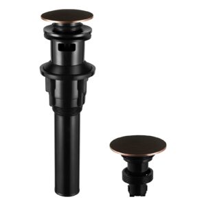 parlos push & seal pop up drain assembly stopper for bathroom sink with overflow oil rubbed bronze, 20716