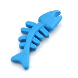 BCHZ Rubber Pet Dog Puppy Cat Dental Teething Healthy Gums Clean Chew Play Toys Cute Fish Bone Shape