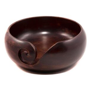 Darn Good Yarn Wooden Craft Handmade Storage Yarn Bowl | Teakwood Knitting Yarn Bowl with holes to prevent slipping