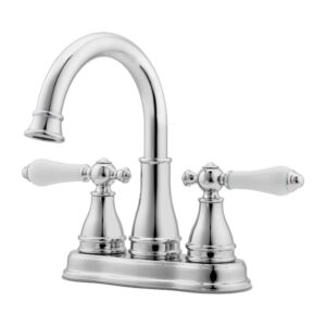 pfister sonterra bathroom sink faucet, 4-inch centerset, 2-handle, 3-hole, polished chrome finish, lfwl245pc