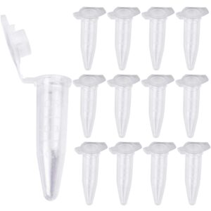 bronagrand 200 pieces 0.5ml polypropylene graduated microcentrifuge tubes with attached lid clear