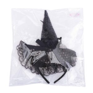 TINKSKY Children Halloween Headband Feather Party Witch Hat for Costume Dress up Party Performance Supplies (Black)