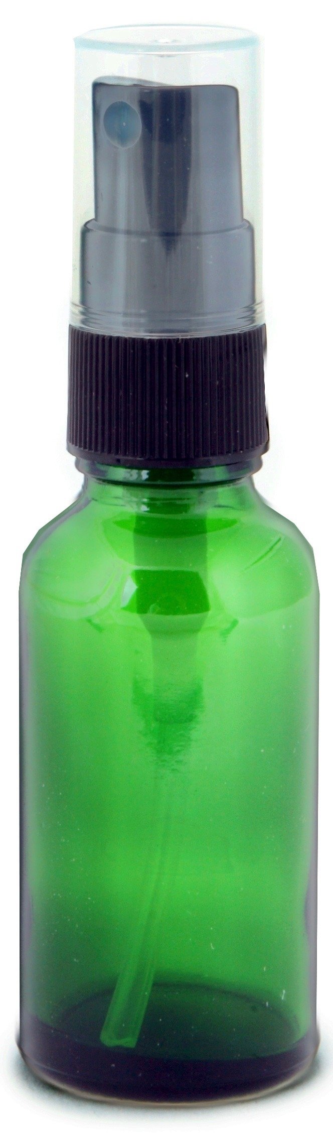 Vivaplex, 12, Green, 1 oz Glass Bottles, with Black Fine Mist Sprayers