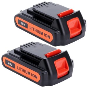 lasica 2pack 4.0ah 20v max lbxr20 compatible with black and decker weed eater 20v battery lb2x4020 lbxr2020-ope lbxr20-ope2 lbxr20b-2 lb2x3020-ope lbxr20bt 20 volt max outdoor cordless power tools