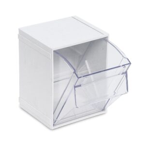 interlocking tip out bin, 5.25" x 4.75" x 6.25", white