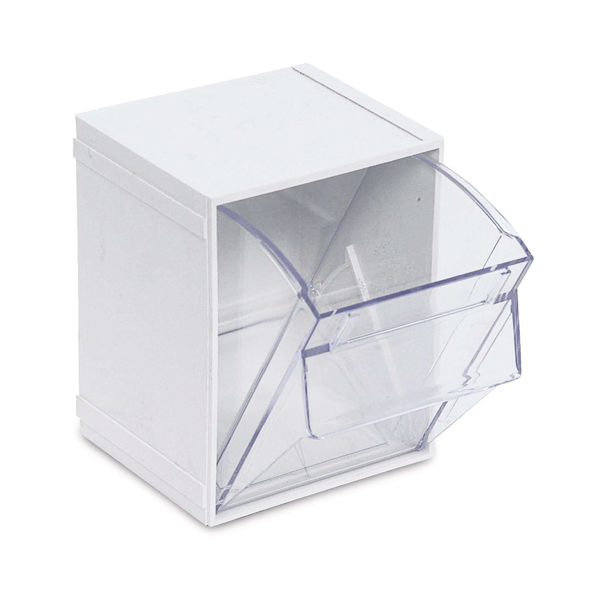 Interlocking Tip Out Bin, 5.25" x 4.75" x 6.25", White