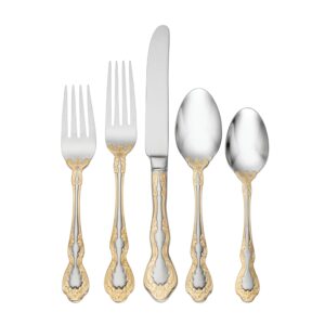 oneida f142045a golden mandolina 45 piece fine flatware set, service for 8