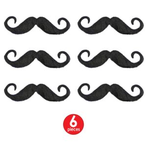 Beistle , 6 Piece Handlebar Hairy 'Staches, 5" (Black)