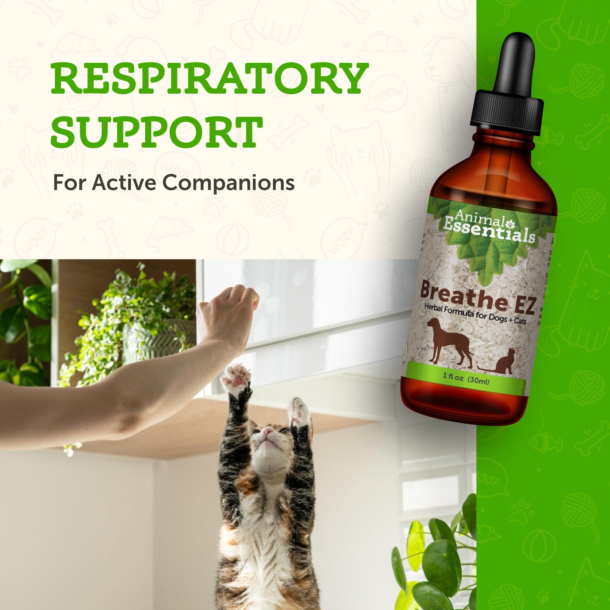 Animal Essentials Breathe EZ for Dogs & Cats - Pet Respiratory Support Supplement, Clear & Easy Breathing, Healthy Respiration - 1 Fl Oz