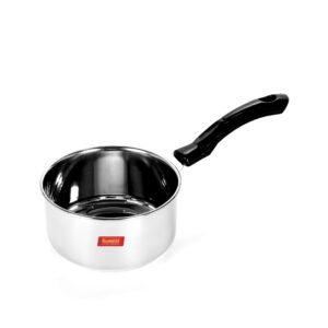 sumeet stainless steel induction & gas stove friendly saucepan/cookware/container with handle - 0.8 liters