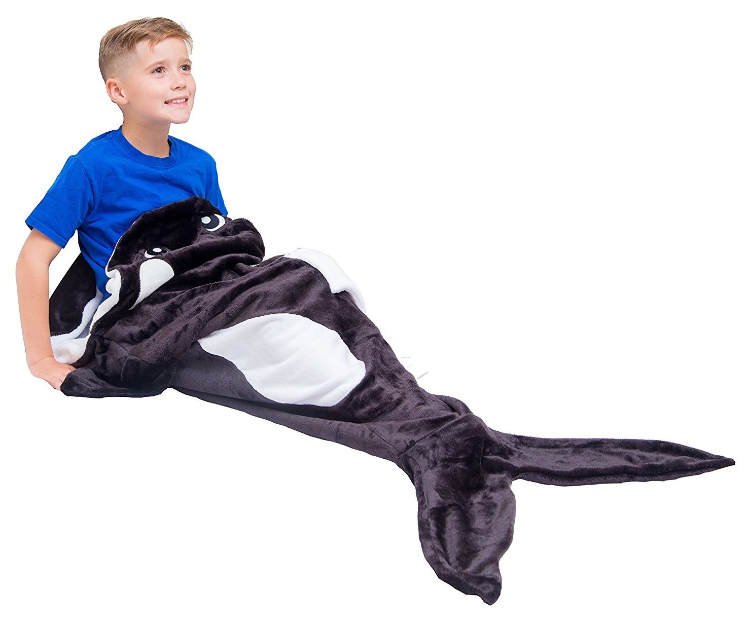 Cozy Whale Blanket for Kids Pocket Style Kids Tail Blanket Made of Extra-Soft & Durable Fabric | Orca Design | Warm & Comfortable, Sleep Sacks for Movie Night, Sleepovers, Camping