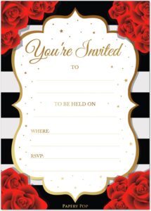 papery pop 30 invitations with envelopes - bridal shower invitations, wedding shower invitations, bachelorette party invitations, birthday invitations