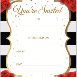 Papery Pop 30 Invitations with Envelopes - Bridal Shower Invitations, Wedding Shower Invitations, Bachelorette Party Invitations, Birthday Invitations