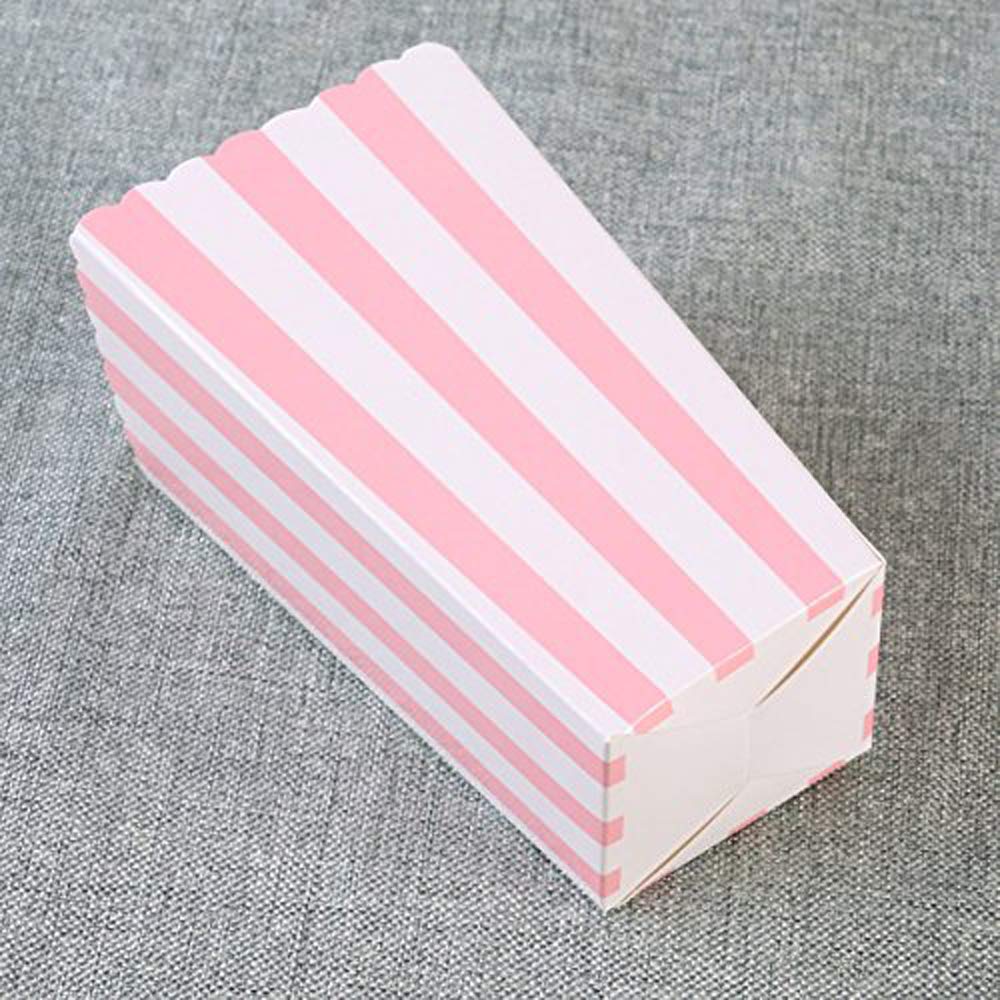 BinaryABC Popcorn Boxes,Stripe Pattern Decorative Dinnerware for Party,11.5 x 5CM,24pcs,Pink