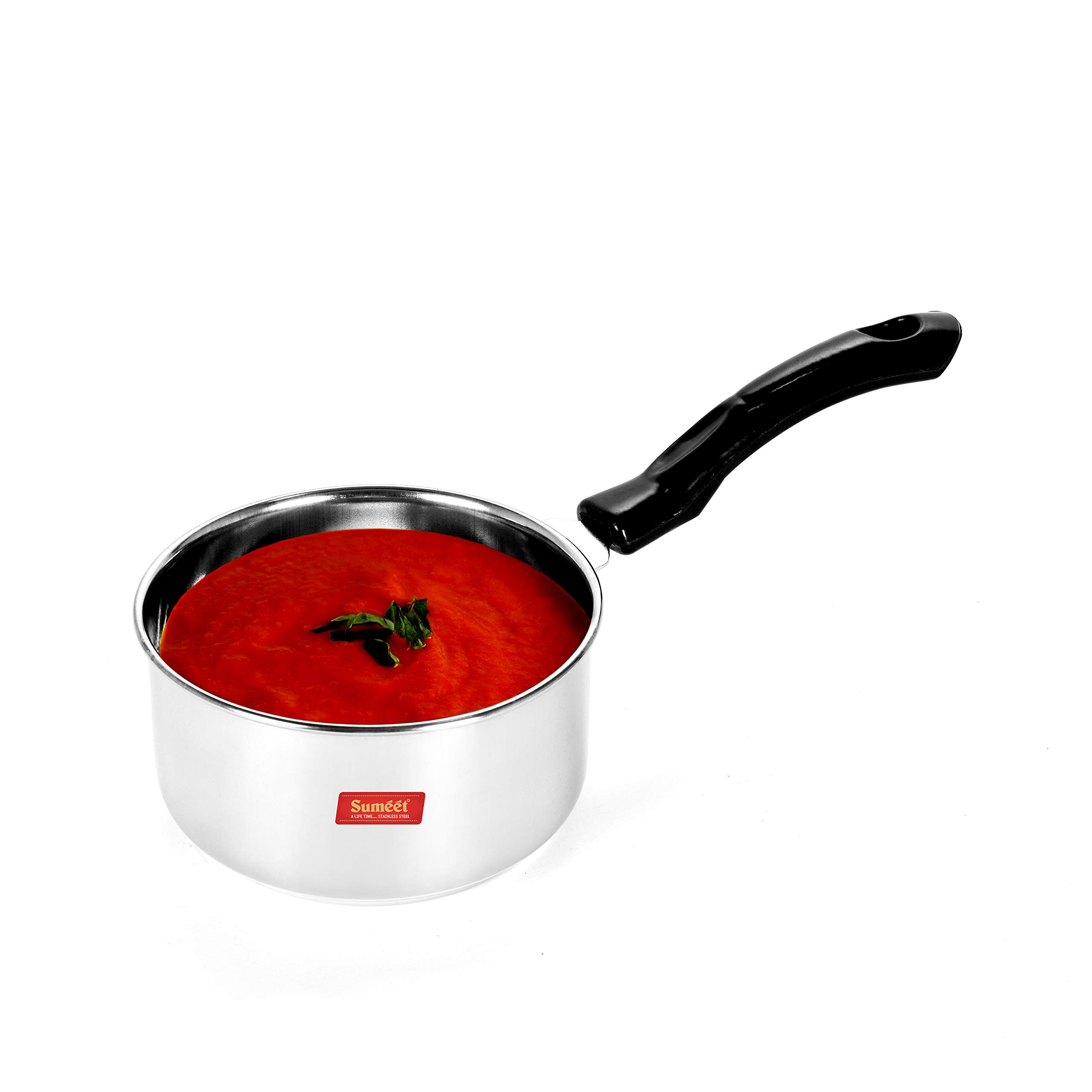 Sumeet Stainless Steel Induction & Gas Stove Friendly Saucepan/Cookware/Container With Handle - 0.8 Liters