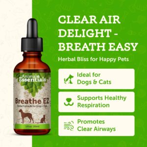 Animal Essentials Breathe EZ for Dogs & Cats - Pet Respiratory Support Supplement, Clear & Easy Breathing, Healthy Respiration - 1 Fl Oz