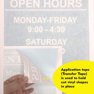 Custom Business Hours Window Decal - 10.5"x13.5" or 14"x18" - Vinyl Custom Lettering, Glass Door Sign - Free Squeegee - Easy Install Manual