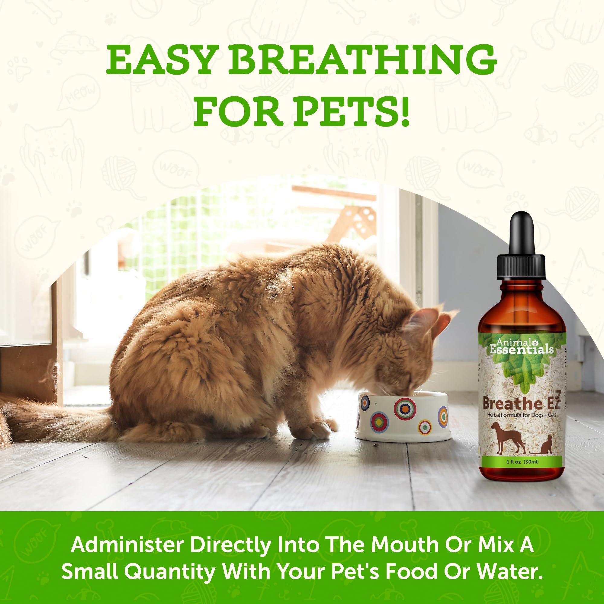 Animal Essentials Breathe EZ for Dogs & Cats - Pet Respiratory Support Supplement, Clear & Easy Breathing, Healthy Respiration - 1 Fl Oz