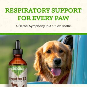 Animal Essentials Breathe EZ for Dogs & Cats - Pet Respiratory Support Supplement, Clear & Easy Breathing, Healthy Respiration - 1 Fl Oz