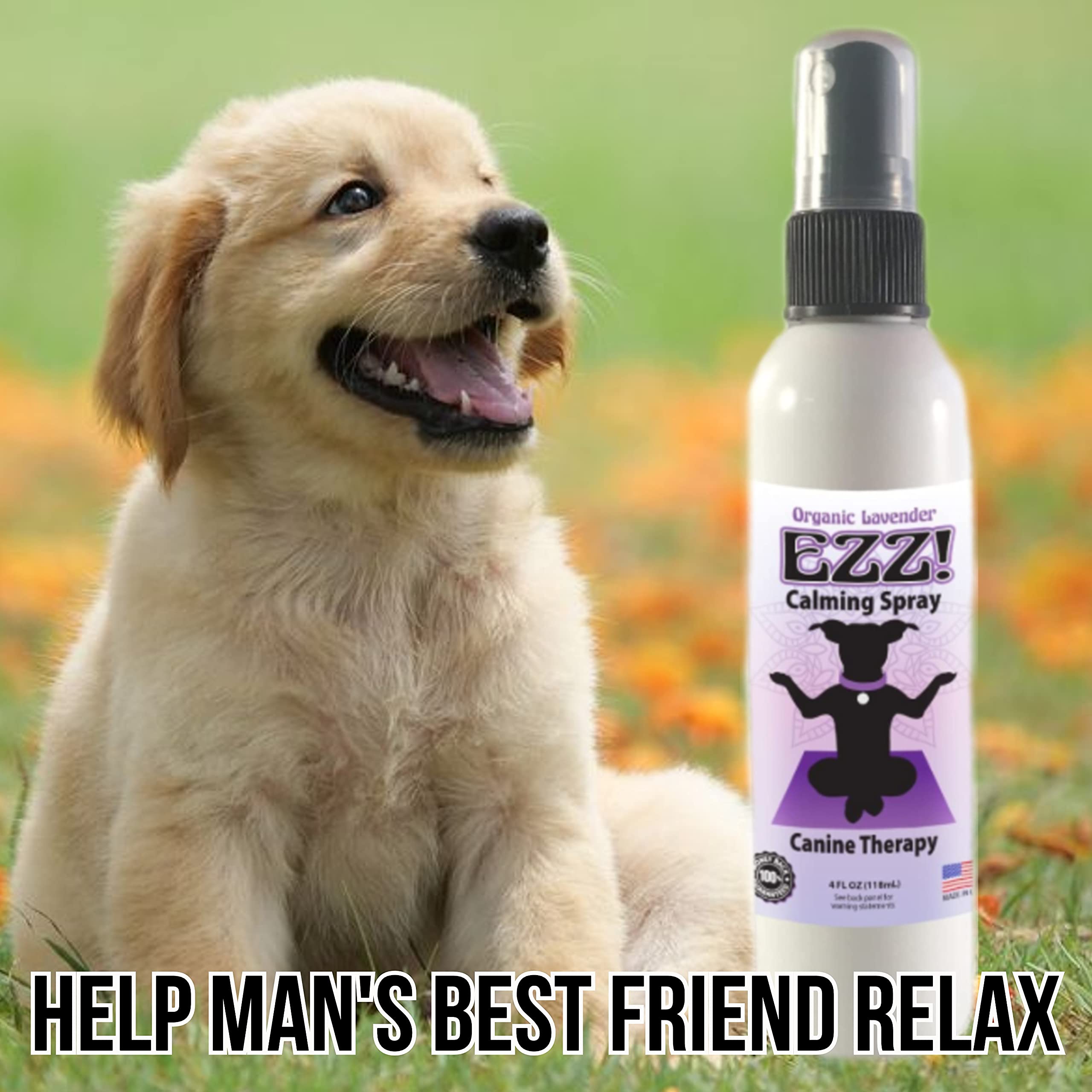 Mold Monster EZZ! Canine Calming Spray- Organic Lavender Aromatherapy Dog Calming Aid - Safely Soothe Your Dog with EZZ- 4 oz