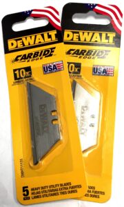 dewalt carbide edge utility knife blade - last 10x longer (10-pack)