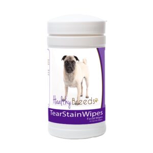 healthy breeds pug tear stain wipes 70 count