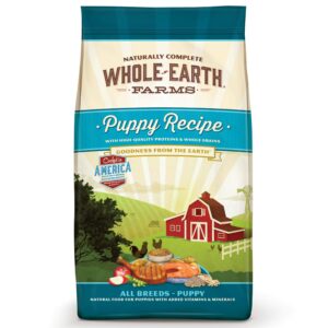 whole earth farms healthy grains dry puppy food, chicken and rice recipe - 25 lb bag