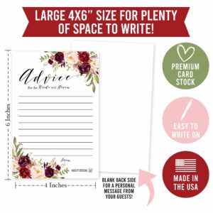 50 Floral Wedding Advice Cards For Bride and Groom, Wedding Guest Book Alternative, Advice and Wishes For The Mr and Mrs, Advice For The Bride, Bridal Shower Advice Cards, Wedding Card Boxes Reception