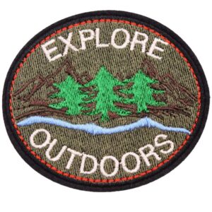 U-Sky Sew or Iron on Patches, Forest Park Ranger Iron Patches for Jackets, Explore Outdoors Save The Nature Embroidery Patches for Backpacks, Adventure Patches for Jeans, 3pcs Different Design Pack