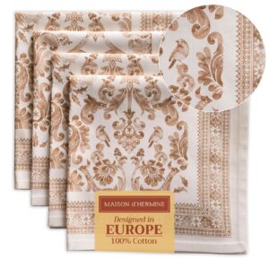 maison d' hermine napkin 100% cotton 20 inch x 20 inch set of 4 dinner napkins, decorative washable cloth napkin for gifts, dining, buffet parties & camping, allure -thanksgiving/christmas