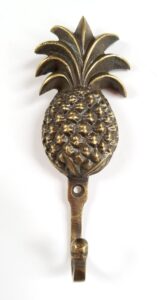 hardware and antiques vintage pineapple fruits strong brass hook coat, towel, hat, hanger 4-1/4" long #c13