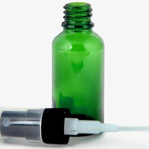 Vivaplex, 12, Green, 1 oz Glass Bottles, with Black Fine Mist Sprayers