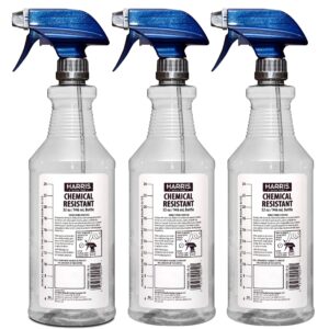 harris chemically resistant professional empty spray bottles, 32oz (3-pack), for cleaning solutions and water