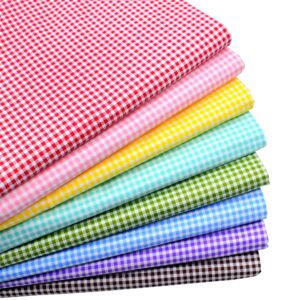 inee gingham fat quarters fabric bundles, quilting fabric for sewing crafting, 18 x 22 inches, (gingham)