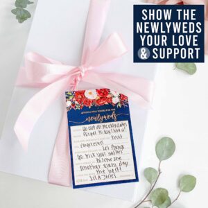 50 Floral Wedding Advice Cards For Bride and Groom, Wedding Guest Book Alternative, Advice and Wishes For The Mr and Mrs, Advice For The Bride, Bridal Shower Advice Cards, Wedding Card Boxes Reception