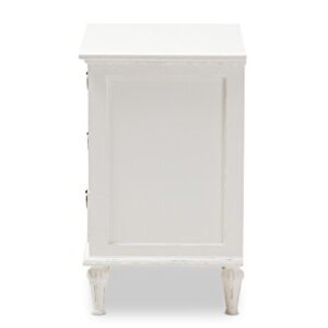 Baxton Studio 3-Drawer, White Wash