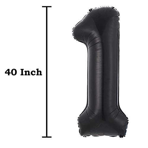 40inch Jumbo Black 18 Number Balloons for 18th Birthday Party Decoration Men Women 18 Years Old Birthday Party Supplies use Them as Props for Photos (Black 18)