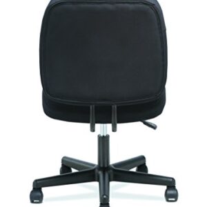 HON Sadie Home Office Desk Chair No Arms, Swivel Desk Chair With Wheels, Task Computer Chair for Office Desk, Black