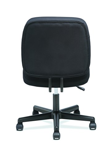 HON Sadie Home Office Desk Chair No Arms, Swivel Desk Chair With Wheels, Task Computer Chair for Office Desk, Black