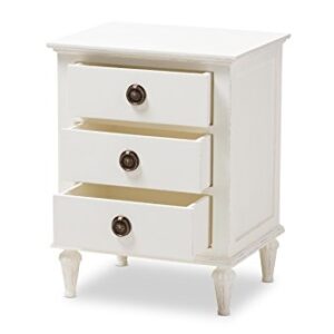 Baxton Studio 3-Drawer, White Wash